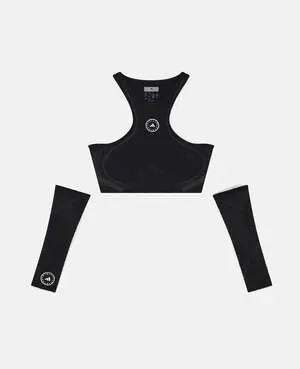 Stella McCartney Truepace Running Crop Top With Arm Guards - Black