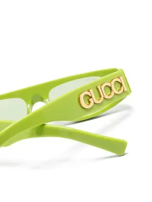 Gucci Geometric-frame Sunglasses - Green