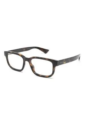 Gucci Tortoiseshell Rectangle-frame Glasses