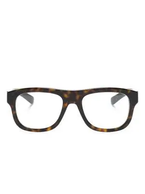 Gucci Rectangle-frame Glasses - Brown