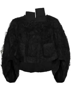 Comme Des Garçons Tulle-inserts Cropped Jacket