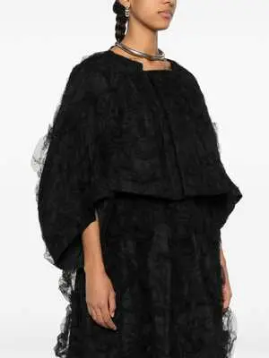 Comme Des Garçons Tulle-inserts Cropped Jacket