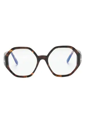 TOM FORD Geometric-frame Glasses - Brown