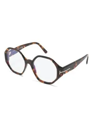 TOM FORD Geometric-frame Glasses - Brown