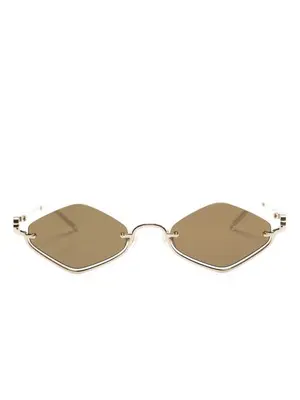 Gucci Double G Geometric Sunglasses - Gold