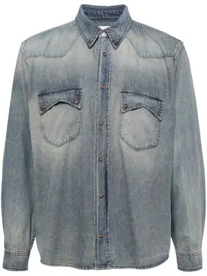 Rhude Faded-effect Denim Shirt