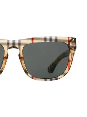 Burberry Vintage Check Square-frame Sunglasses - Neutrals