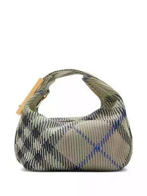 Burberry Mini Peg Checked Tote Bag - Neutrals