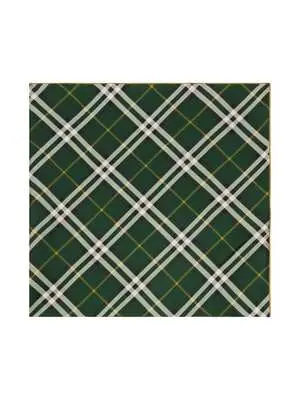 Burberry Checked Silk Scarf - Green