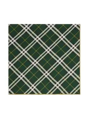 Burberry Checked Silk Scarf - Green