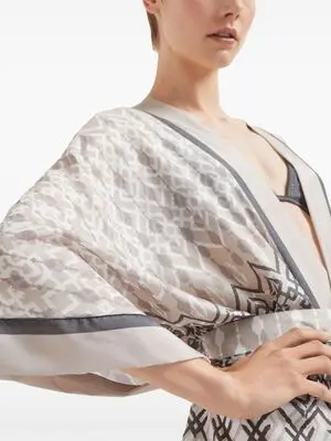 Brunello Cucinelli Geometric Print Silk Robe