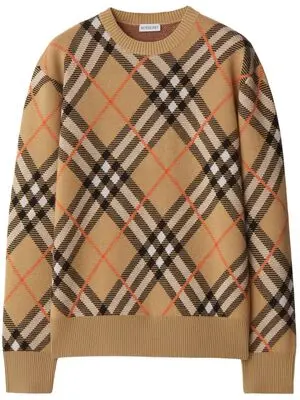 Burberry Nova Check Long-sleeve Jumper - Brown