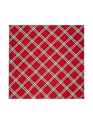 Burberry Checked Silk Scarf - Red