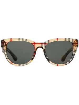 Burberry Vintage Check Round-frame Sunglasses - Neutrals