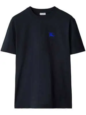 Burberry Logo-embroidered Cotton T-shirt - Blue