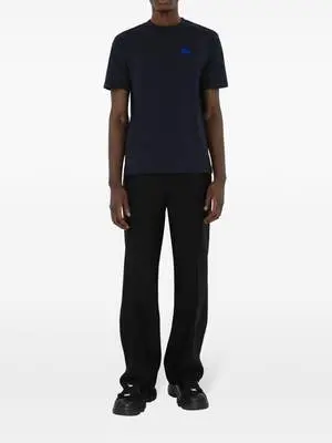 Burberry Logo-embroidered Cotton T-shirt - Blue