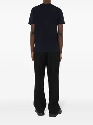Burberry Logo-embroidered Cotton T-shirt - Blue