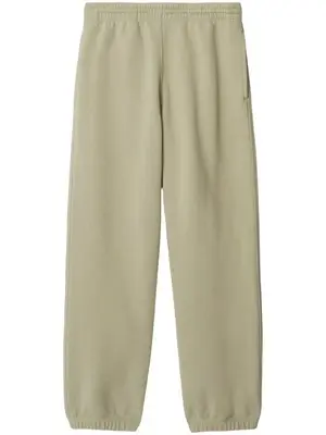 Burberry Appliqué-logo Cotton Track Pants - Neutrals