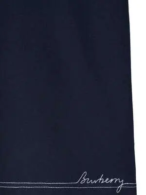 Burberry Contrast-stitching Cotton T-shirt - Blue