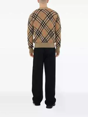 Burberry Check Wool Mohair Blend Cardigan