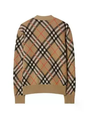 Burberry Check Wool Mohair Blend Cardigan