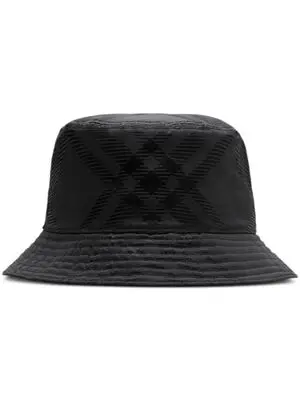 Burberry Check Bucket Hat - Black