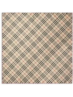 Burberry Checked Silk Scarf - Neutrals