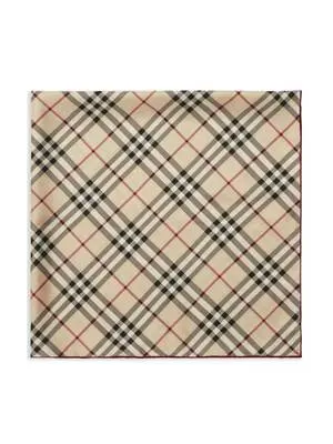 Burberry Checked Silk Scarf - Neutrals