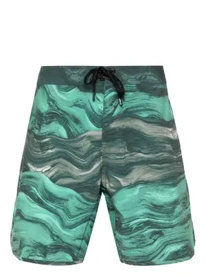 Oakley Abstract-pattern Swim Shorts - Green
