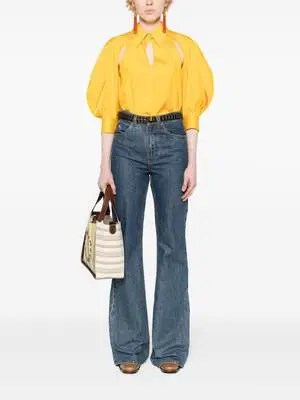 Chloé Open-shoulder Silk Blouse