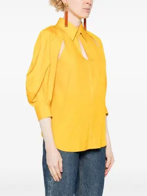 Chloé Open-shoulder Silk Blouse