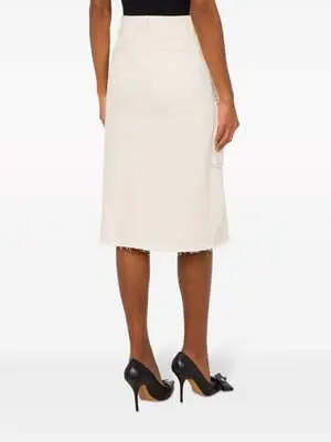Moschino Asymmetric Cargo Denim Knee-length Skirt