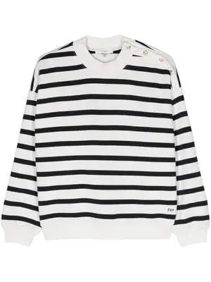 FRAME Striped Cotton-blend Sweatshirt