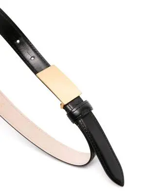 DEHANCHE Signet Leather Belt - Black