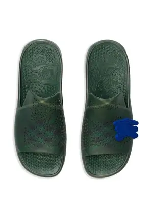Burberry Stingray Logo-embellished Slides - Green