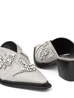 JIMMY CHOO Cece 60mm Glitter Mules