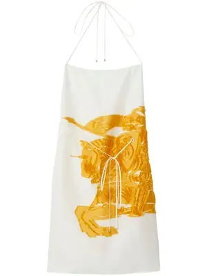 Burberry Equestrian Knight Silk-blend Mini Dress