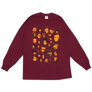 Supreme Faces Long-sleeve Tee 'burgundy - Red