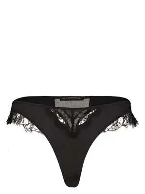 Kiki De Montparnasse Lace Inset Thong - Black