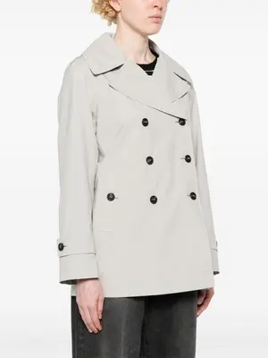 SAVE THE DUCK Logo-appliqué Trench Coat - Grey