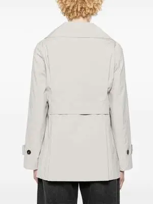 SAVE THE DUCK Logo-appliqué Trench Coat - Grey