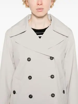 SAVE THE DUCK Logo-appliqué Trench Coat - Grey