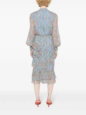 Saloni Ruffled Midi Dress