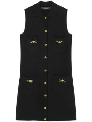 Versace Medusa '95 Knit Sleeveless Mini Dress - Black