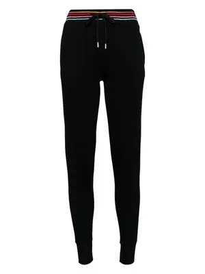 Paul Smith Striped-waistband Skinny-cut Trousers - Black