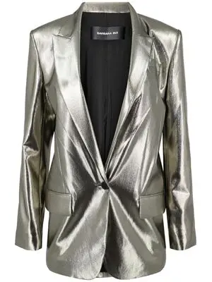 Barbara Bui Metallic Single-breasted Blazer - Silver