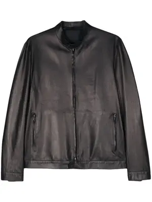 SALVATORE SANTORO Zip-up Leather Jacket - Blue
