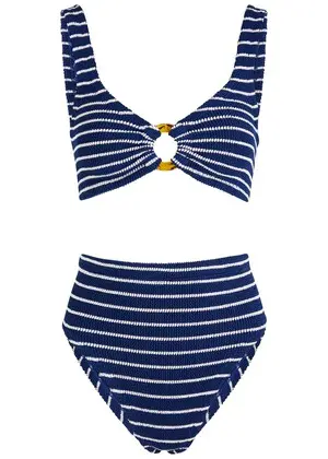 Hunza G Nadine Seersucker Bikini - Navy