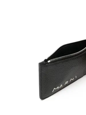 Marni Embroidered-logo Cardholder - Black