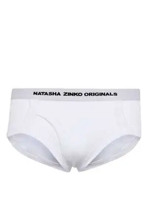 Natasha Zinko Logo-waistband Stretch-cotton Briefs